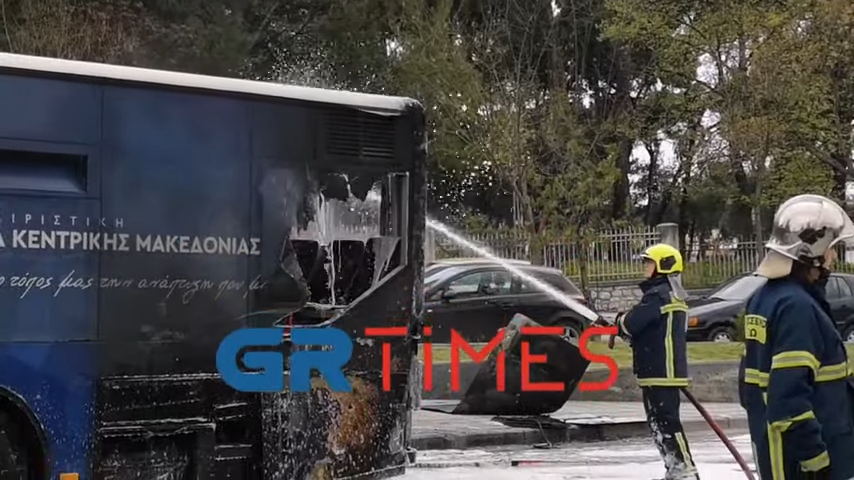 Πυρκαγιά ξέσπασε σε σταματημένο λεωφορείο του ΚΤΕΛ Θεσσαλονίκης (video ...